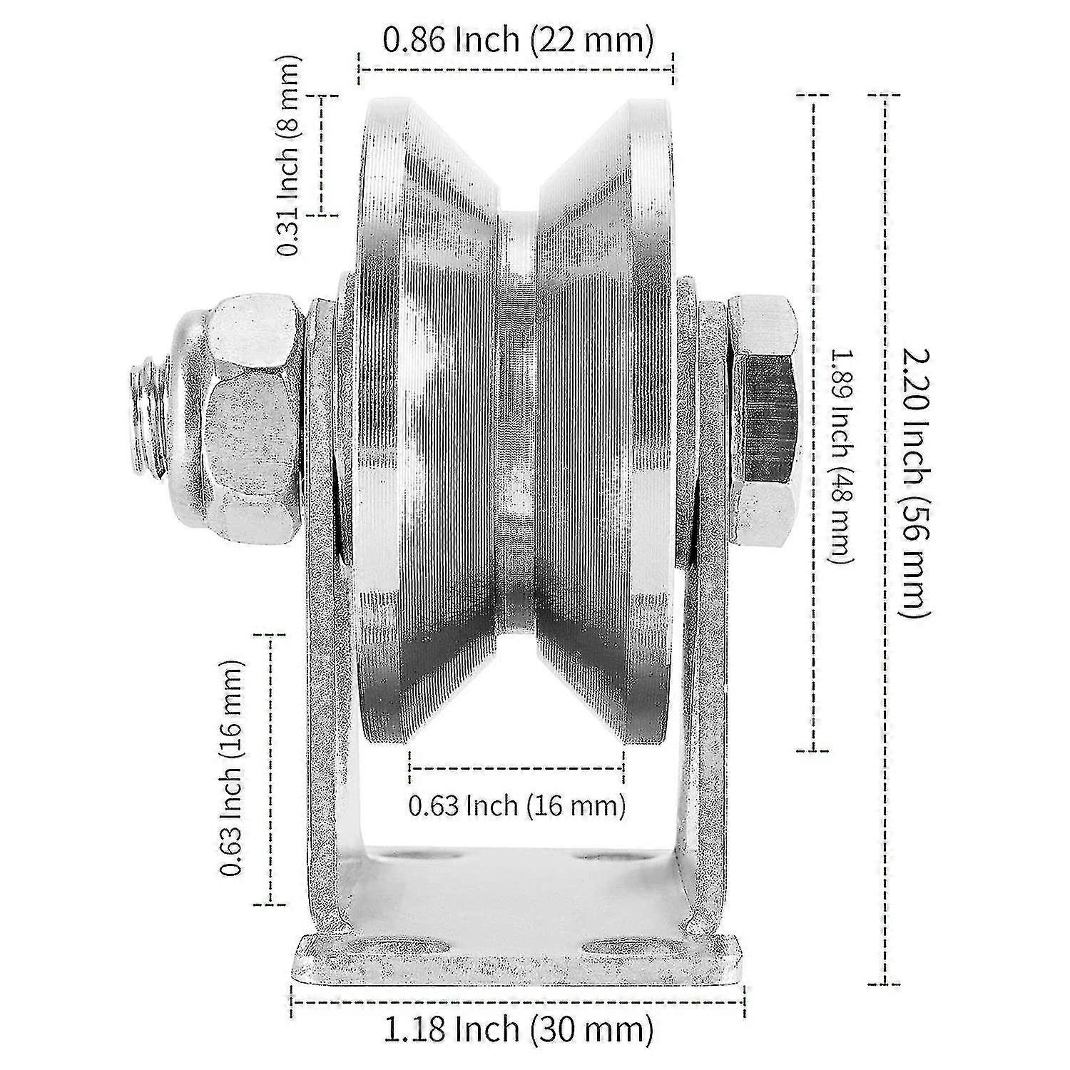 2 Packs 2 Inches Groove Wheel Pulley, 304 Stainless Steel V-groove ...