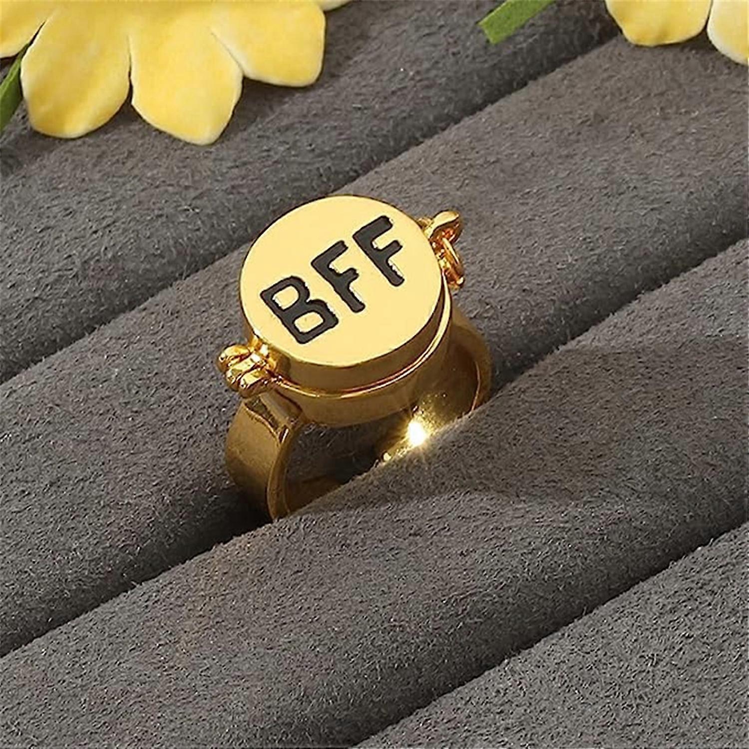 2PCS Anime BFF Rings Open Friendship Ring Cute Couple Rings | Fruugo UK
