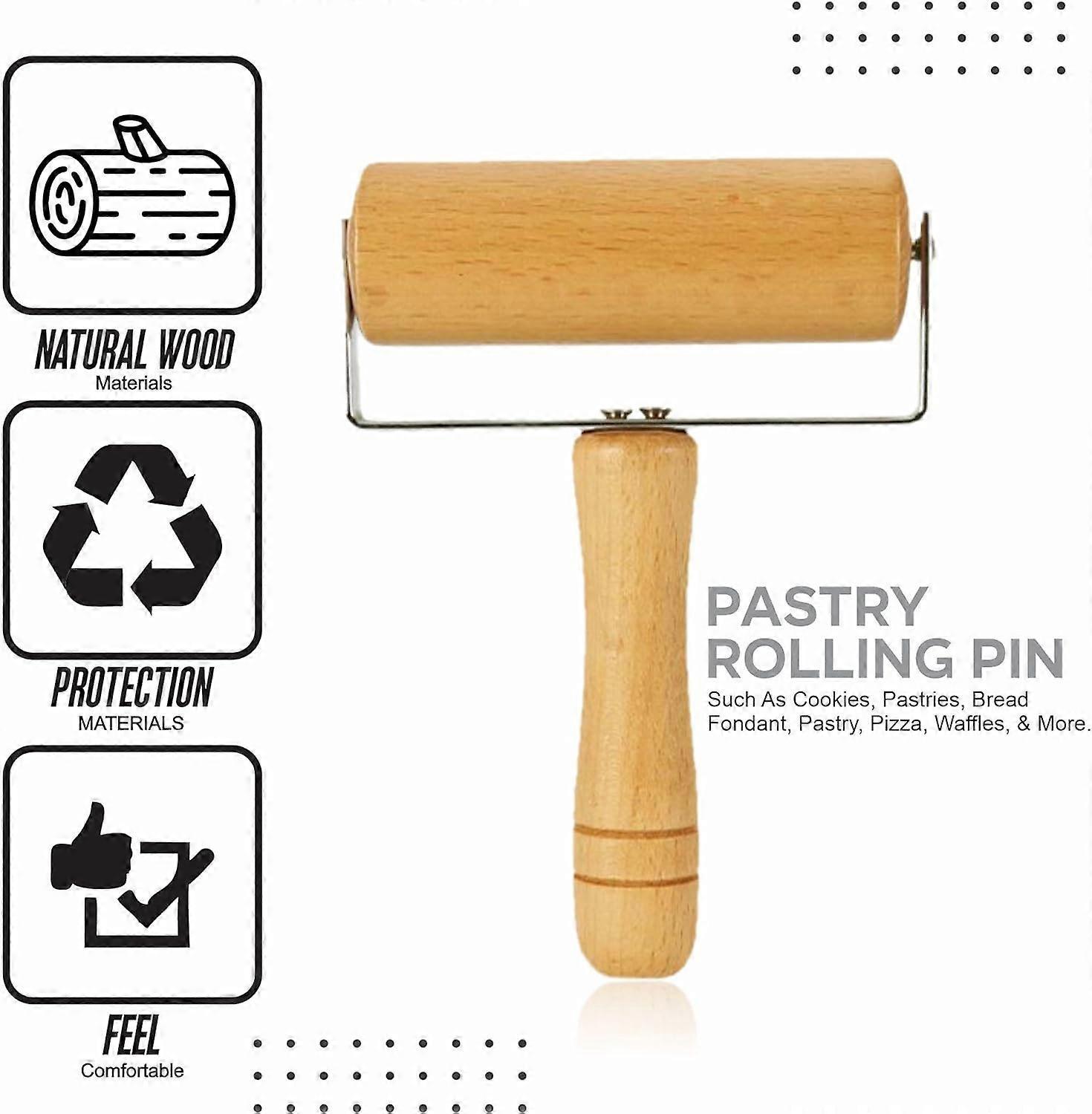 Dough Roller T Shape Wooden Rolling Pin Pizza Roller Heavy Duty Handle ...