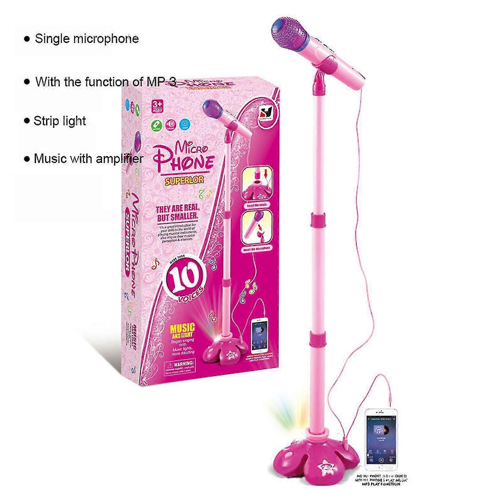 Mic It Shine Toy Microphone With Light-up Stand Extendable Microphone ...
