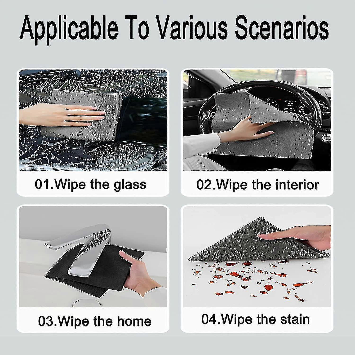 Magic Cleaning Cloth, Thickened Large Microfiber Glass Cleaning Cloth ...