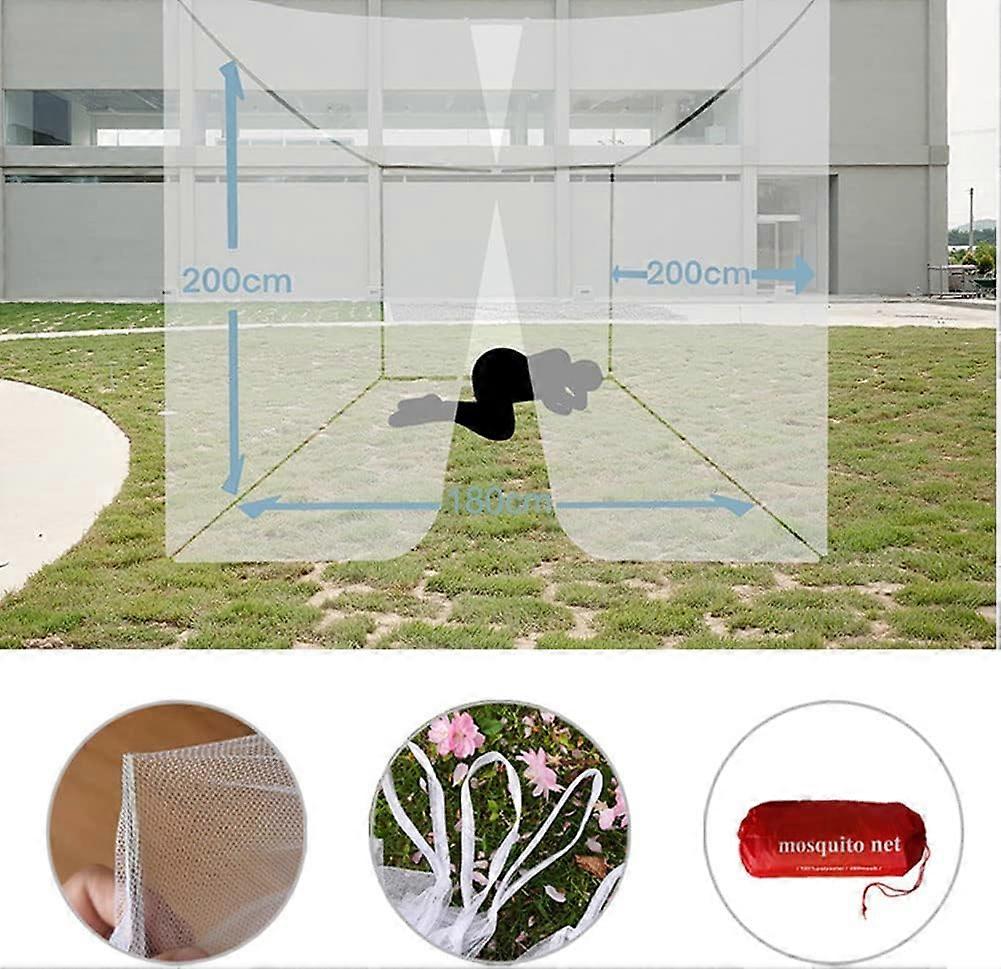 Bed Mosquito Net, 200x200x180cm Universal Square Mosquito Net Camping ...