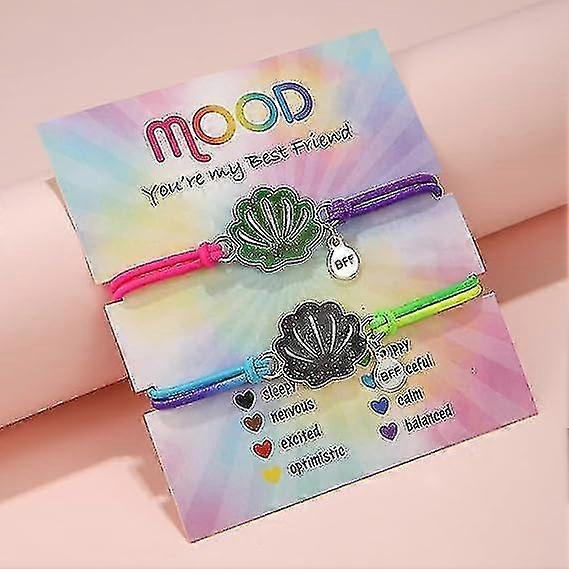2pcs Temperature Sensing Color Changing Mood Bracelet, Cute Cartoon ...