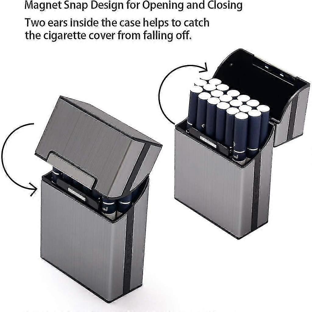 Cigarette Case, 3 Pieces Metal Cigarette Box With Magnetic Closure ...