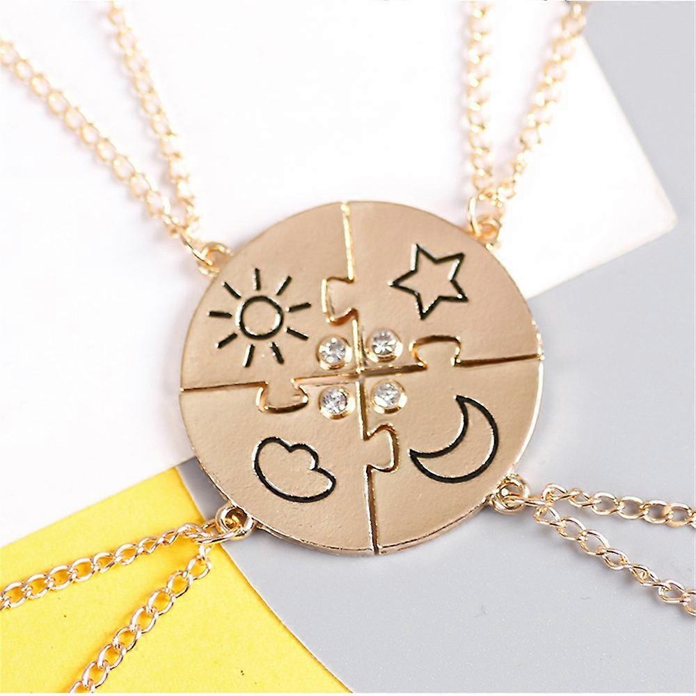 (gold)Best Friends Forever Necklaces Zinc Alloy Necklace BFF Puzzle ...