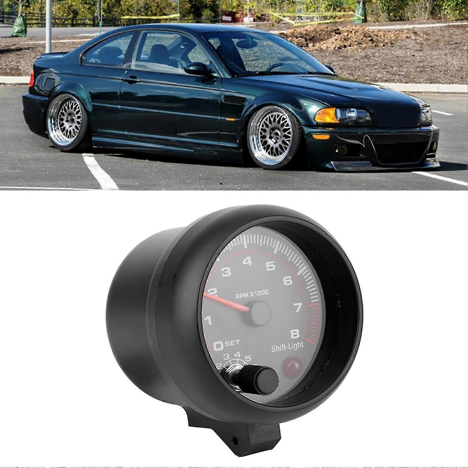 3.75in Black Racing Car Tachometer 08000 RPM 12V Universal Automobile ...