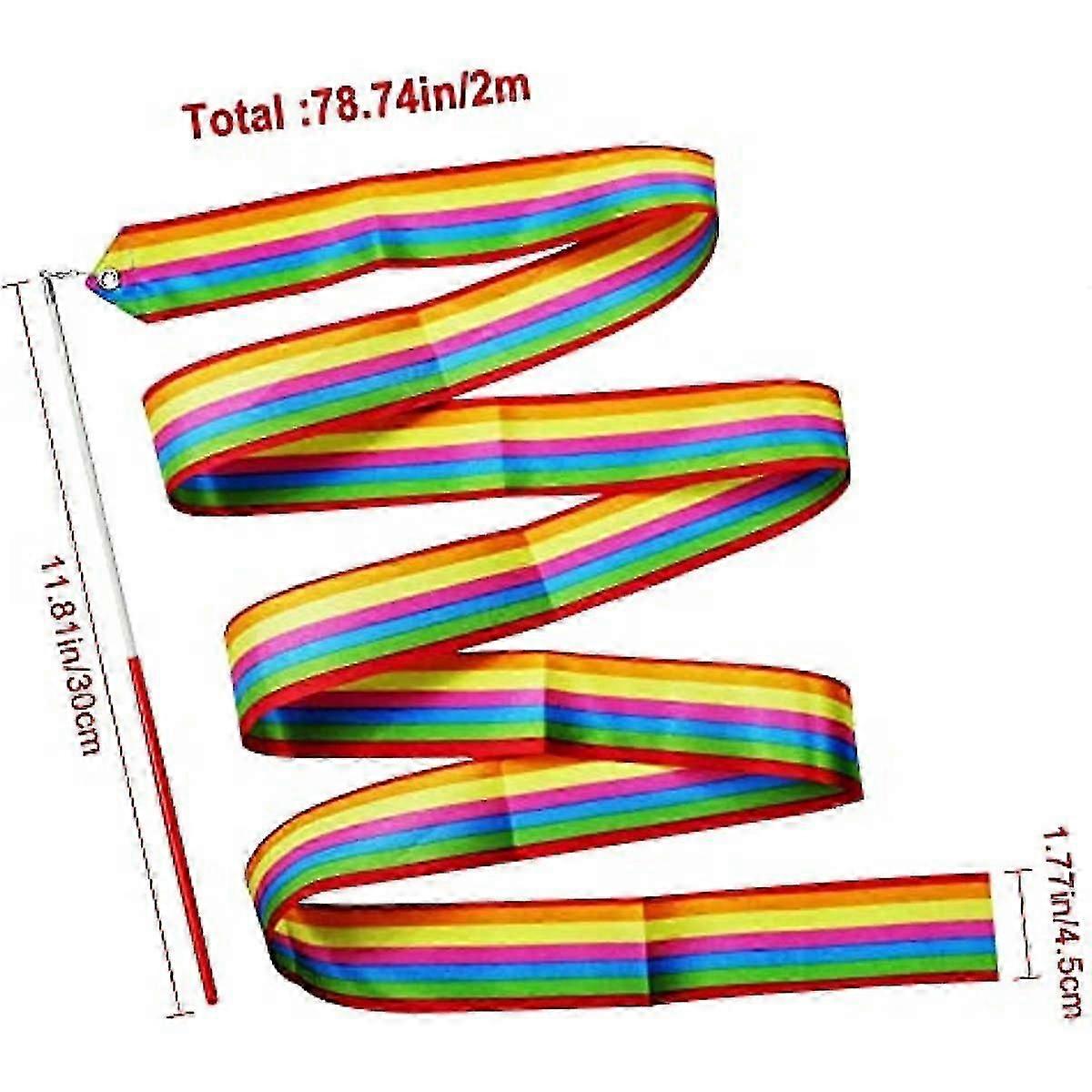 6 Pcs 2m Dance Ribbons Rhythmic Gymnastics Ribbon Dancing Streamers ...