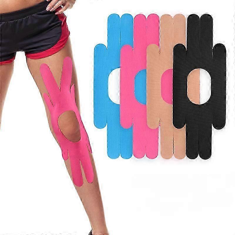 Pre-Cut Kinesiology Tape for Knee,4 Pcs Breathable Adhesive Sport Tape ...