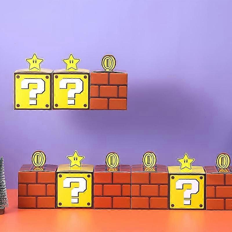 20-Piece Mario Party Gift Boxes: Brick & Question Box Decoration for ...