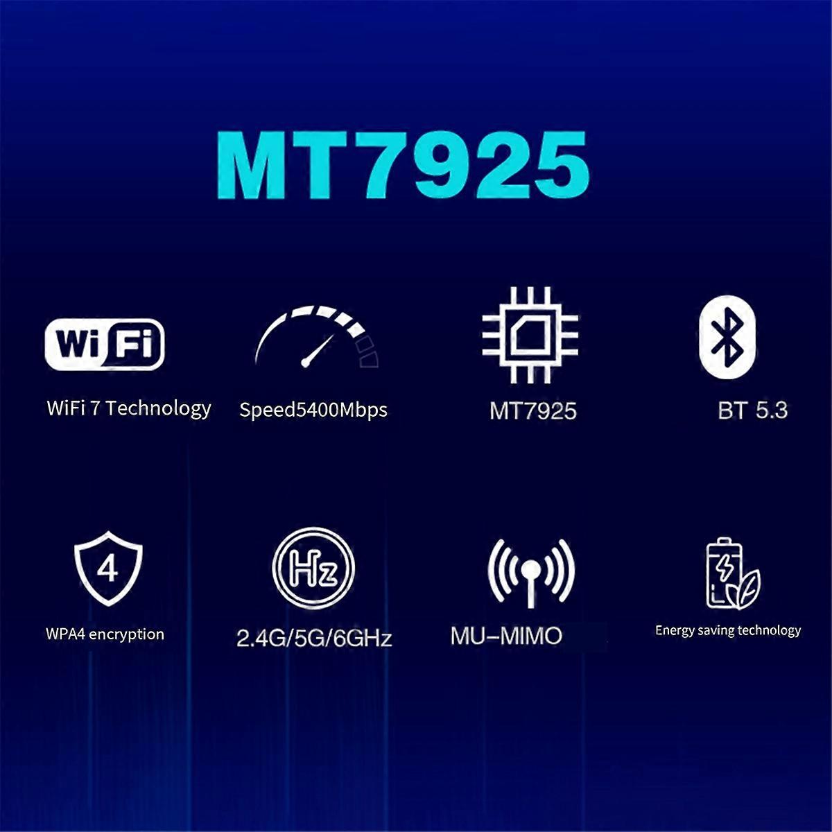 MT7925 WIFI 7 Card 5400Mbps 2.4G/5G/6G Bluetooth5.3 WiFi Card Adapter | Fruugo UK