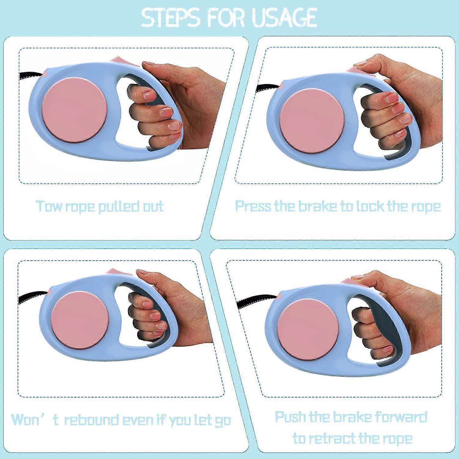 Large Dog Retractable Dog Leash, Retractable Dog Leashes 50kg, One ...