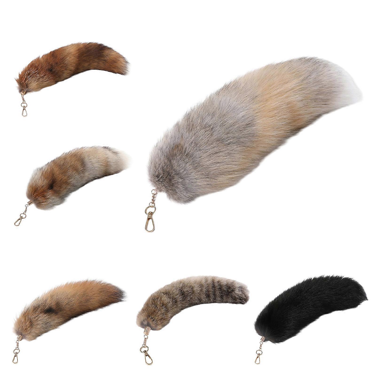 Long Animal Tail Keychain Key Holder Plush Tail Charm Keychain Purse ...