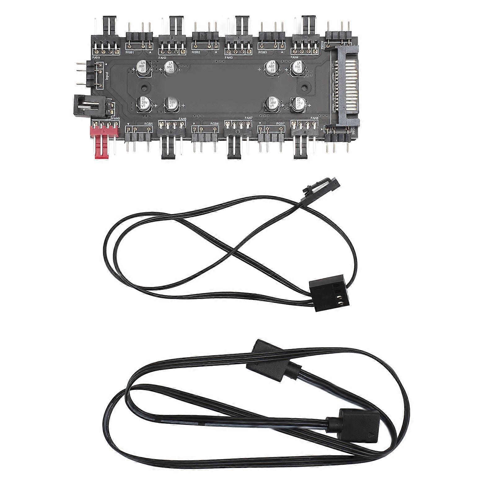 ARGB PWM 2 in 1 Hub 8 Way 5V 3 Pin ARGB HUB and 8 Way 12V 4 Pin PWM Hub ...