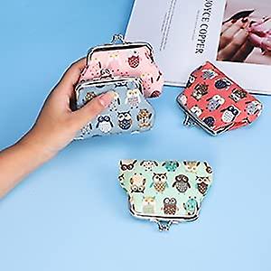 4pcs Cute Coin Purse Vintage Owl Change Purse Clasp Small Wallet Coin ...