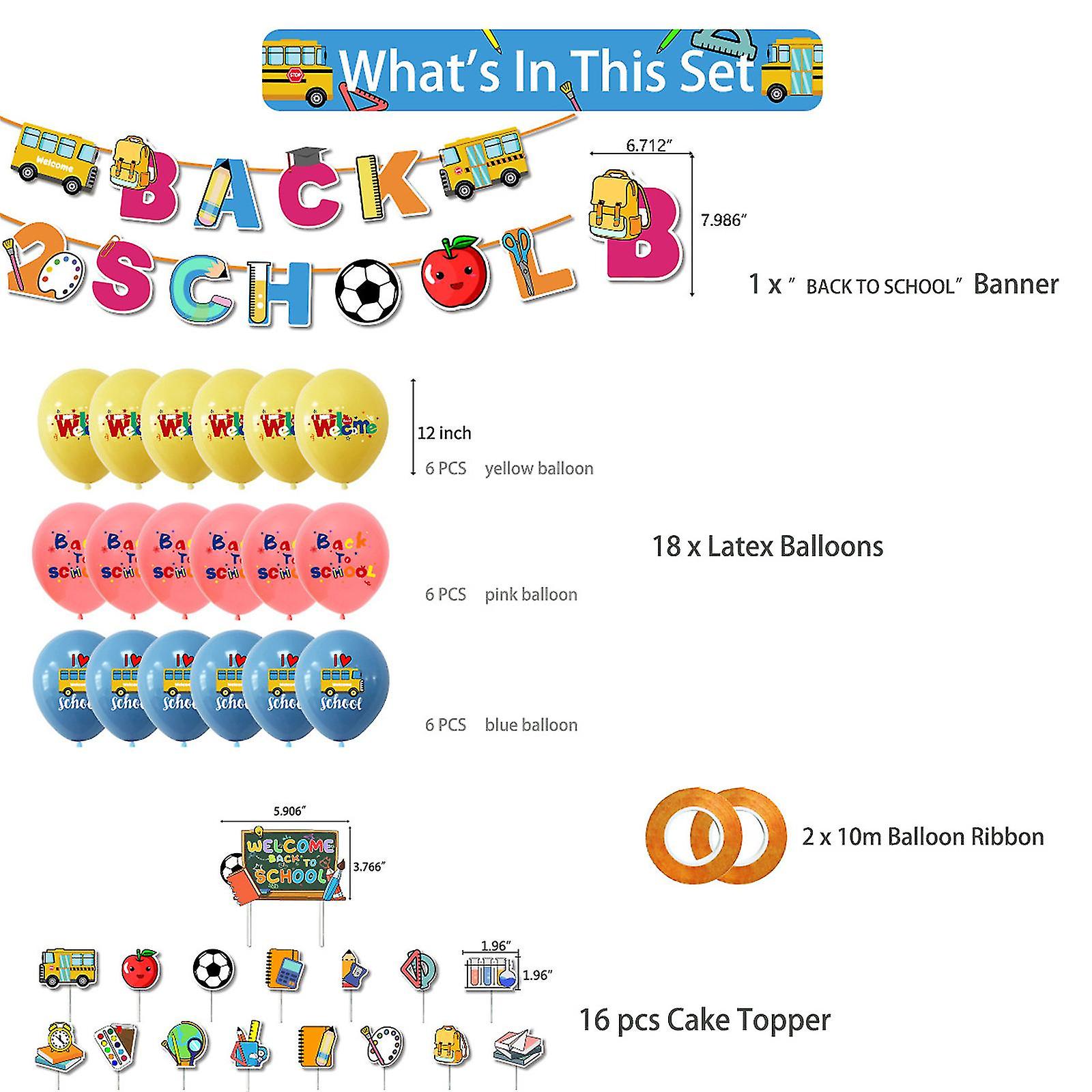 Welcome Back To School Party Decorations Opening Season Banner Ruler ...