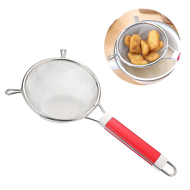 Stainless Steel Wire Mesh Colander Plastic Handle Strainer Kitchen ...