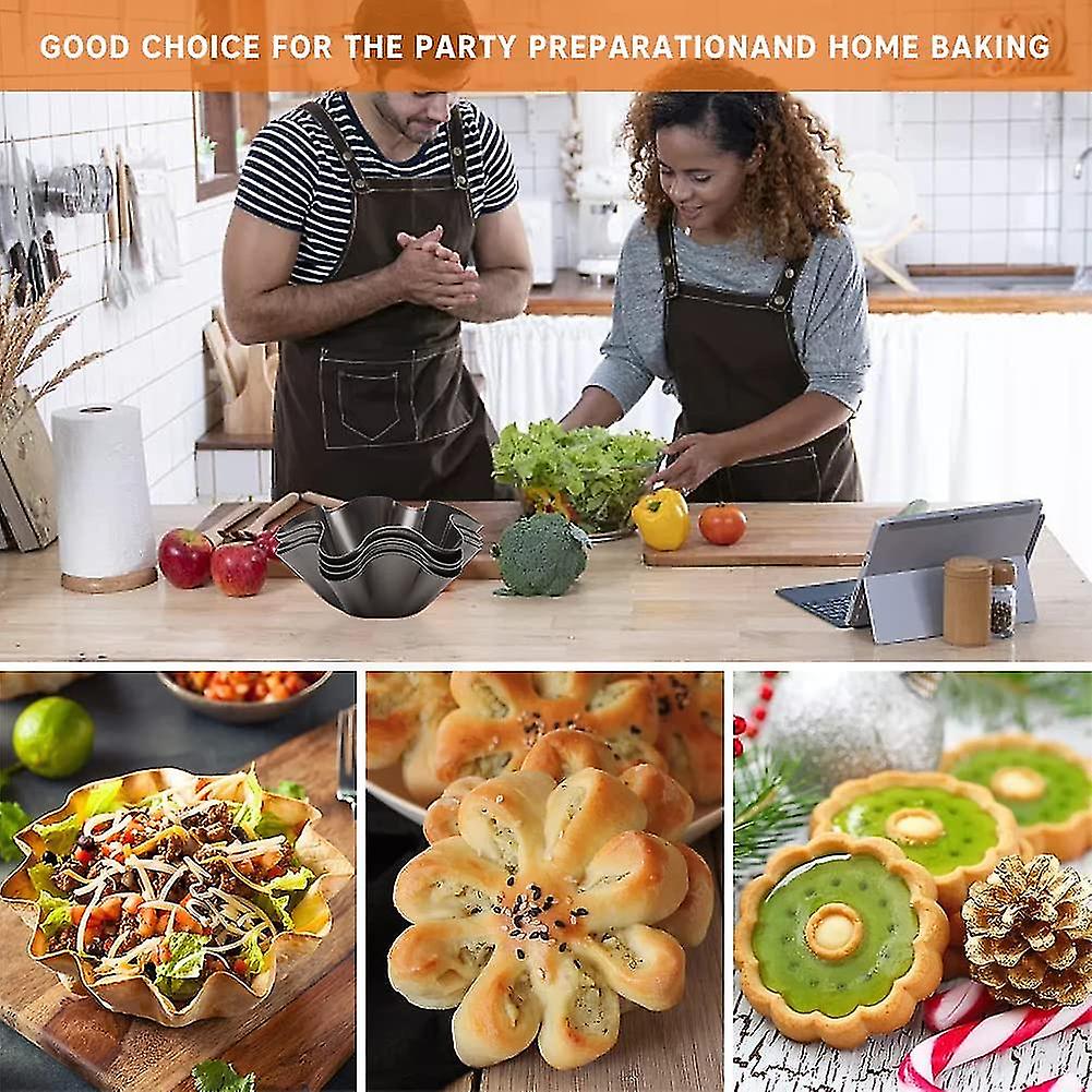 Non-stick Fluted Tortilla Shell Maker Extra Thick Steel Taco Salad Bowl ...