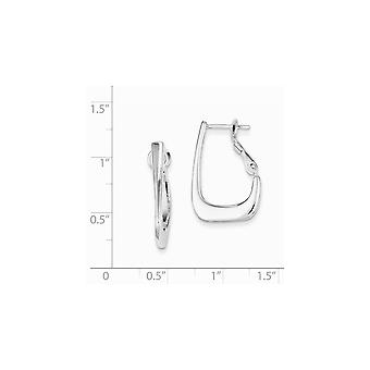 925 Sterling Silver Polished Omega back Clip Back Earrings Measures ...