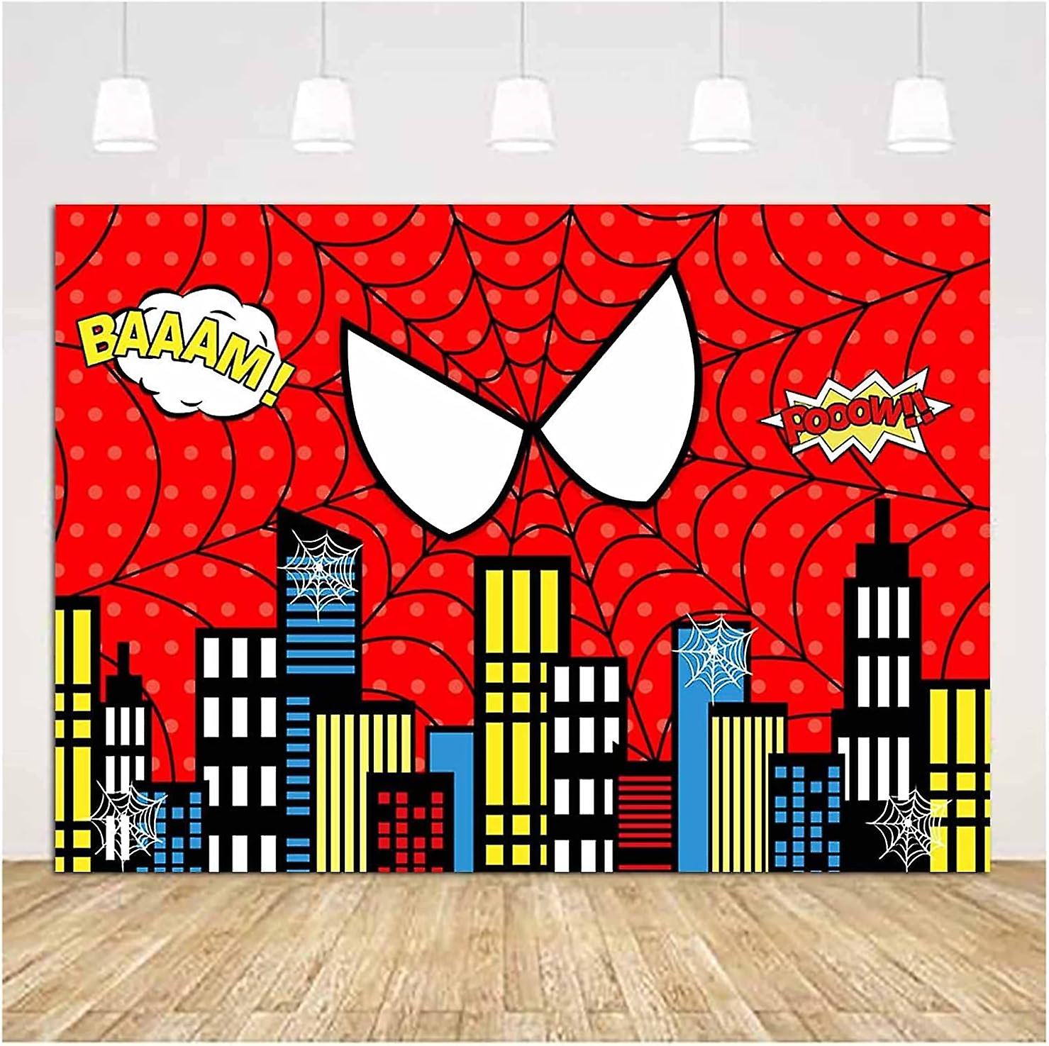 7x5ft Red Spider Web Photography Backdrop For Children Boys 1st ...