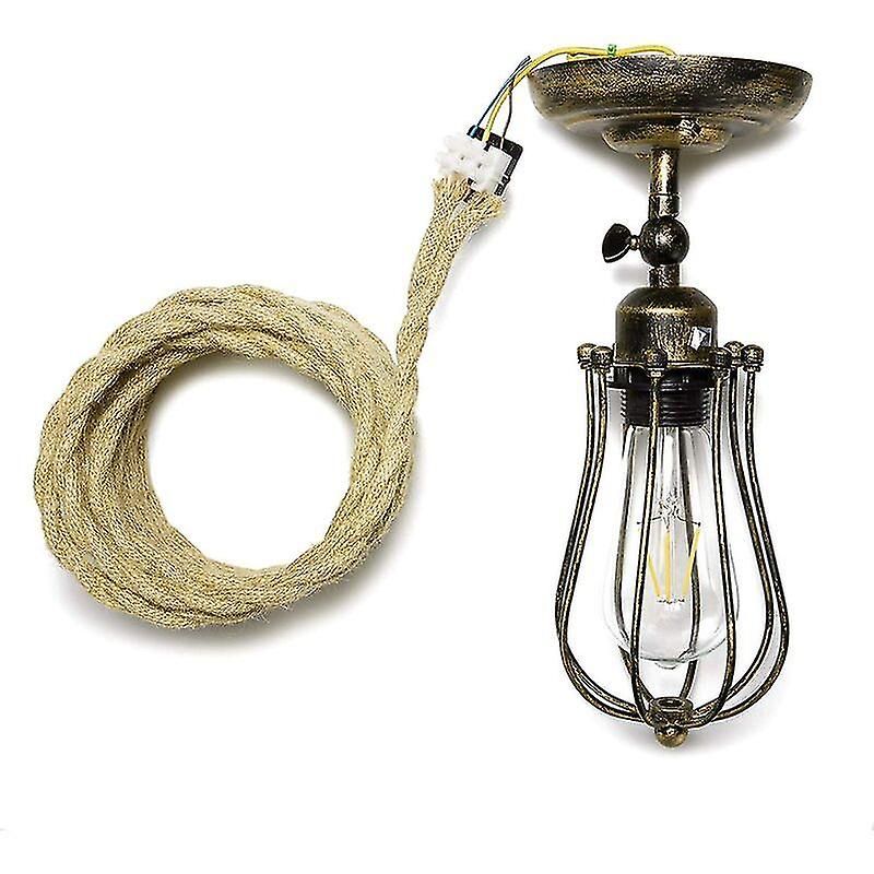 10m Electrical Wire Rope, 2 Cores Linen Vintage Rope Lighting Wire ...