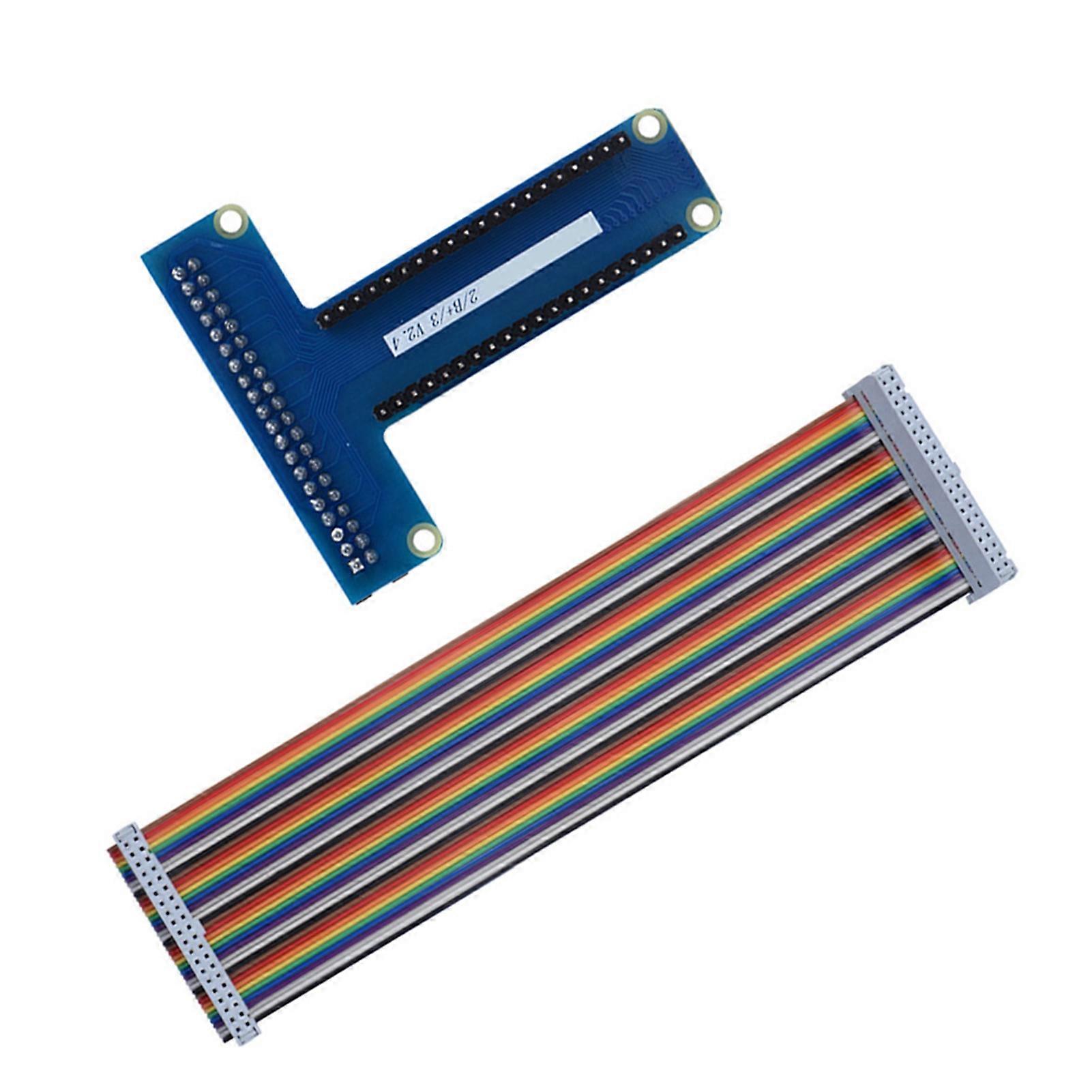 T Type GPIO Extension Board 40Pin Ribbon Flat Cable for Raspberry Pi 1B ...