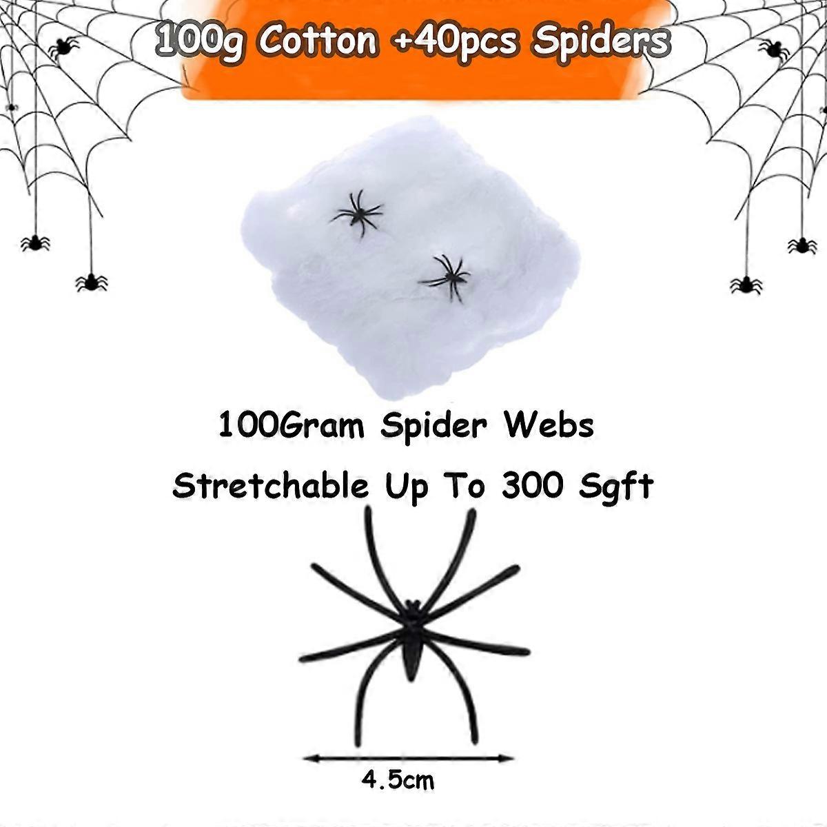 Spider Webs Halloween Decorations,300 Sqft Spider Webs with 40 Fake ...