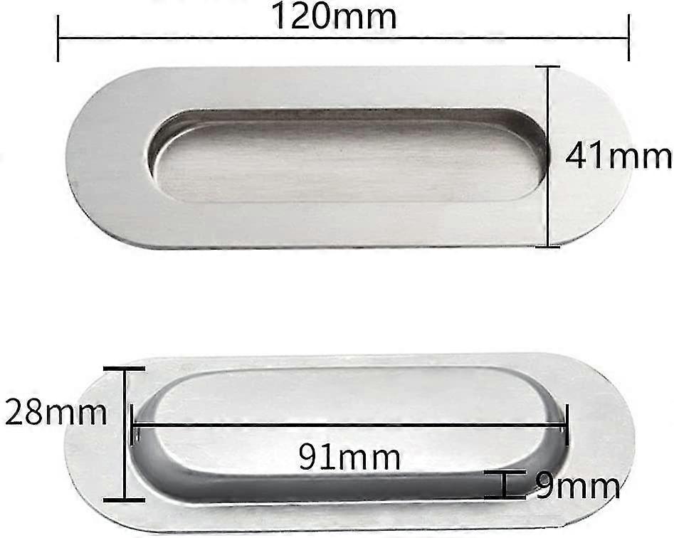 4 Pieces Sliding Door Handles Oval Recessed Handle Shell Handle ...