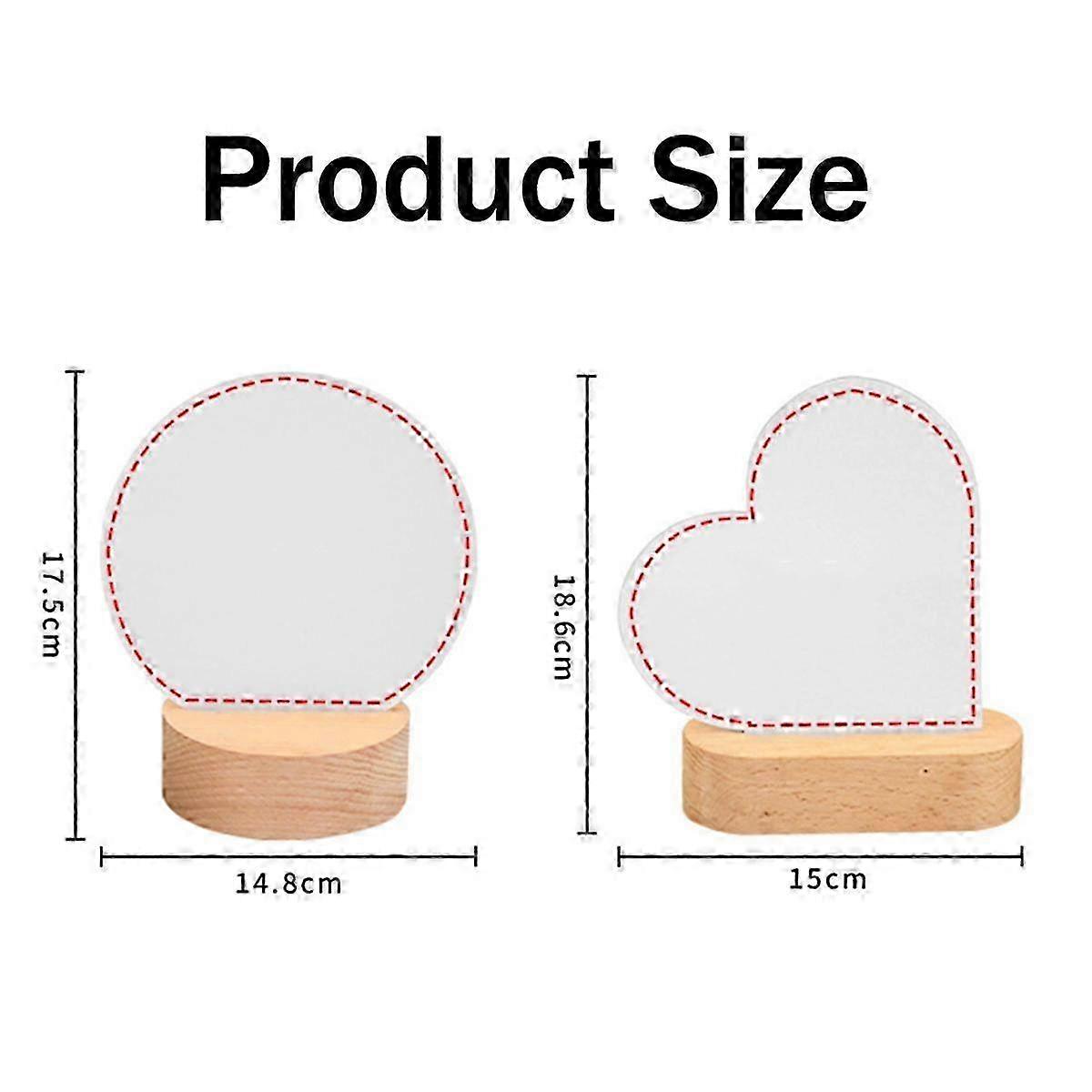 Sublimation LED Acrylic Photo Frames Night Lights with Warm Color Light ...