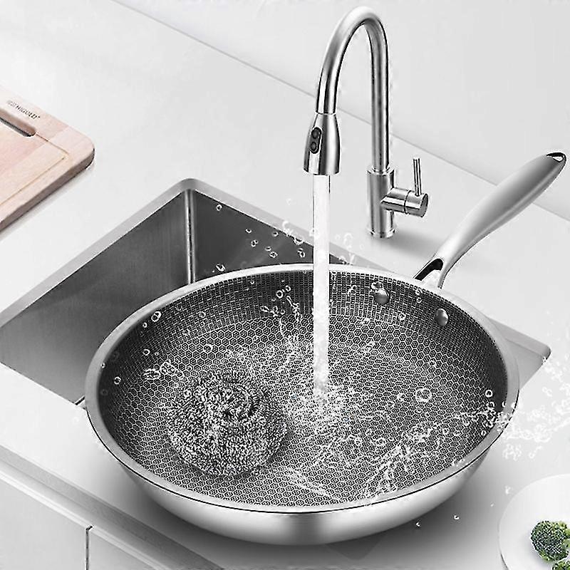 Stainless Steel Frying Pan Non-Stick Pot Cookware 28cm Fried Steak Pot ...