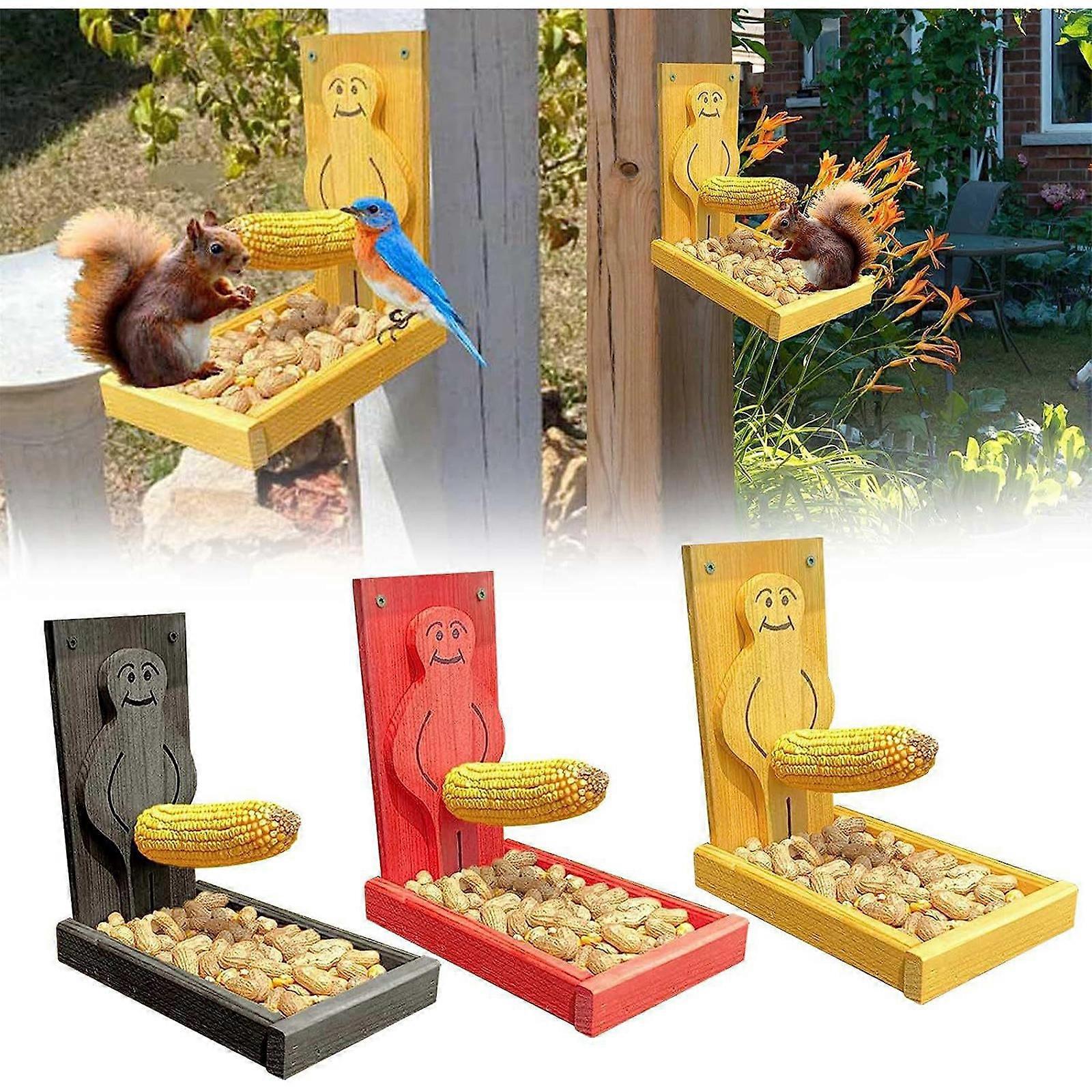 Funny Proud Man Squirrel Feeder Wild Bird Feeders Wooden Decoration ...