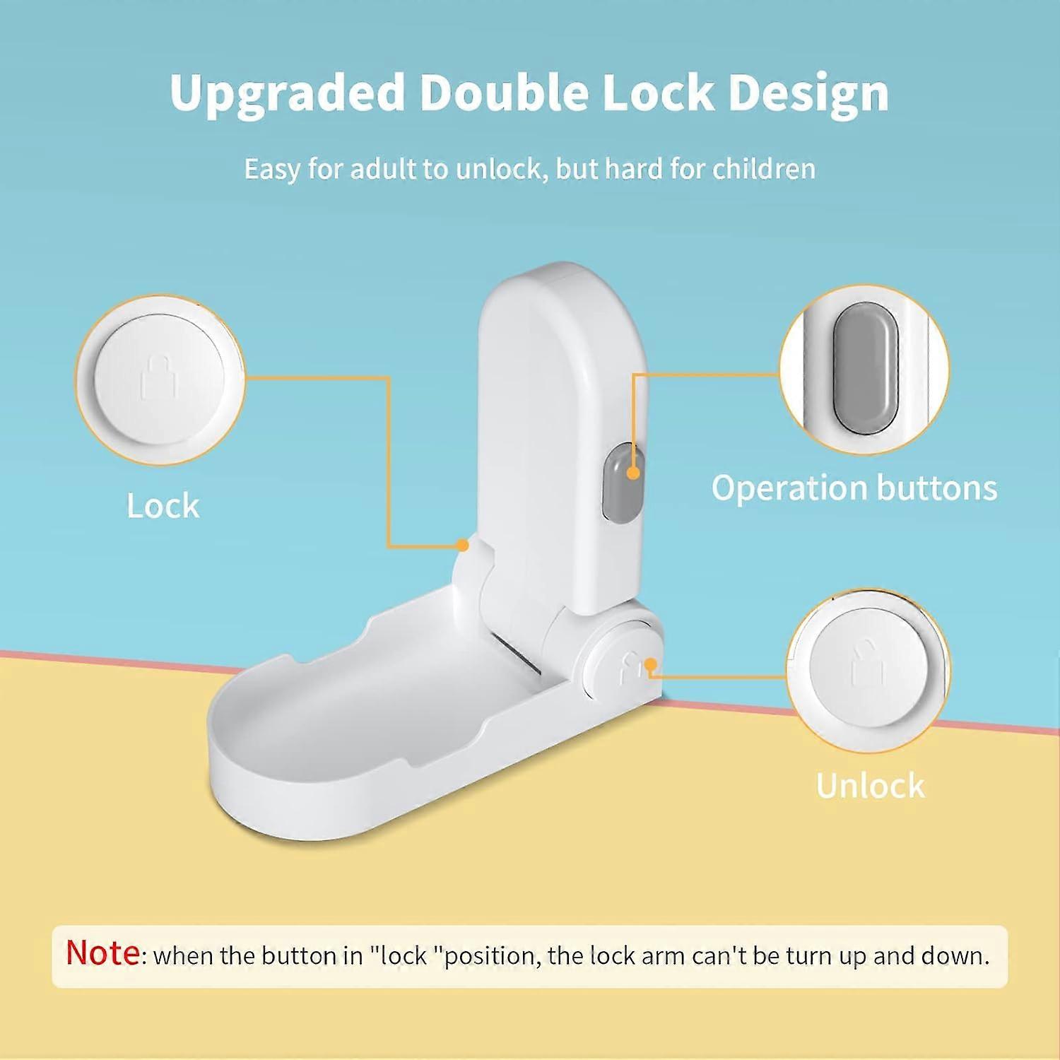 Baby Safety Lock Door Stopper (Improved), Pack of 2 Child Safety Locks ...
