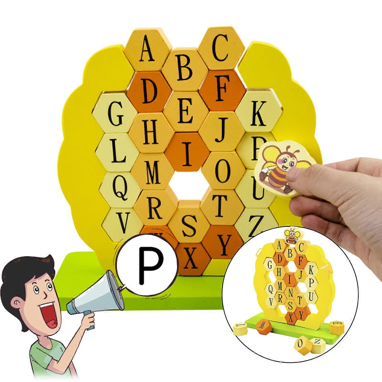 Honeycomb ABC Alphabet Letter Puzzle Stacker Educational Toys for Kids ...