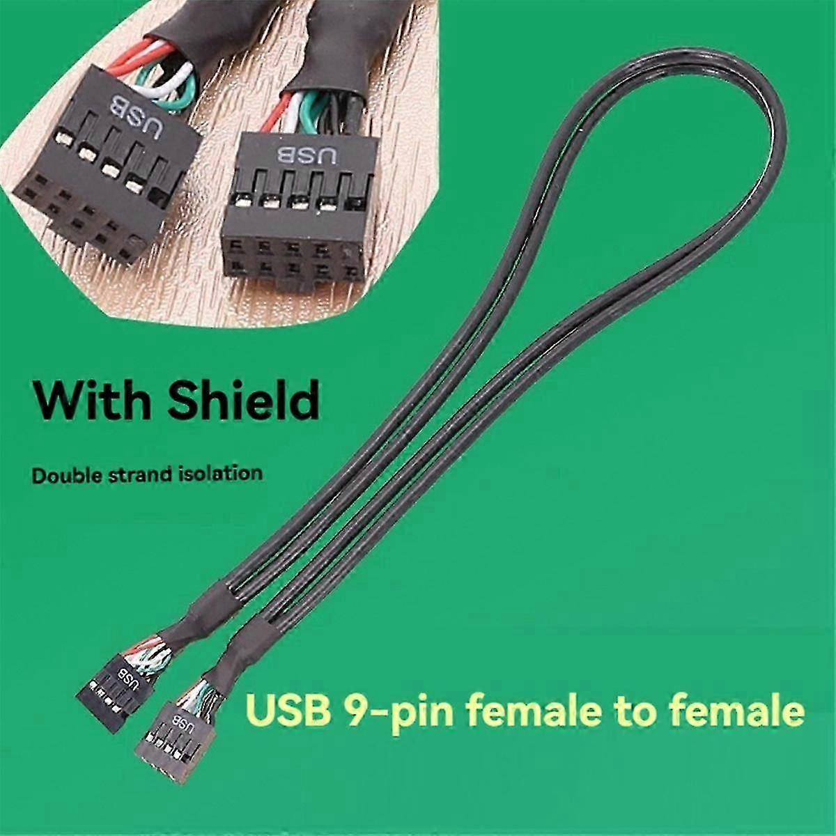 Mainboard USB 9PIN Female to Female Internal Cable USB2.0 Internal Mainboard Header Cable ...