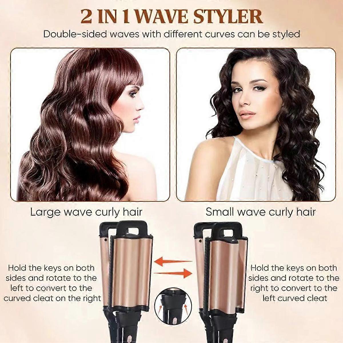 Compact Size Mini Hair Waver, Three Barrel Curling Iron for Tight ...