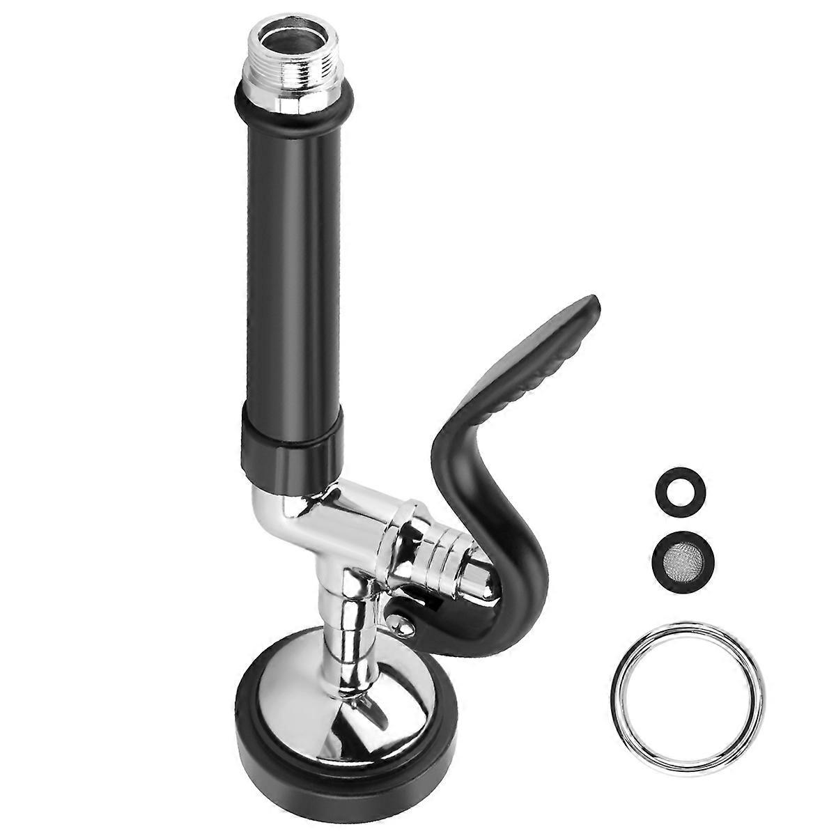 Pre Rinse Sprayer Commercial Kitchen Faucet Parts Chrome (Black ...
