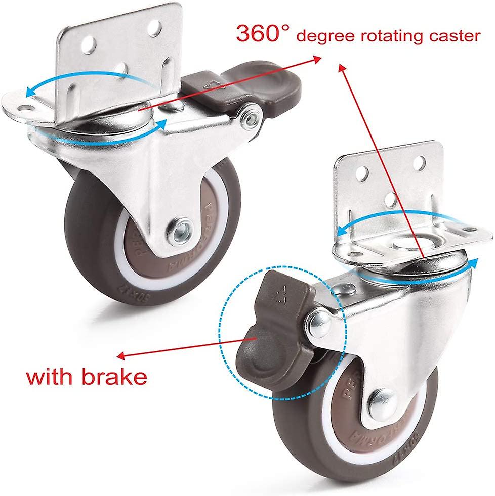 50mm Swivel Castor, Castor Wheel With L Type Bracket, Castor With Brake ...