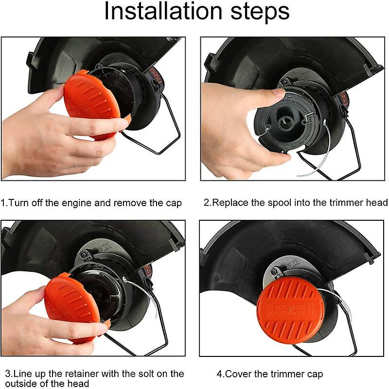 4PCS Spool Caps + 4PCS Springs Spare Parts Accessories Compatible with BLACK+DECKER RC-100-P ...