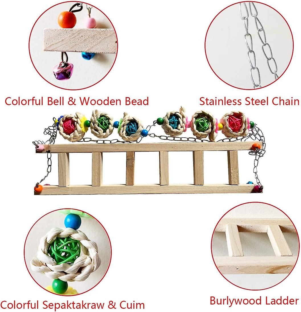 HeyteaChicken Ladder Swing Chicken Perch Chicken Wood Stand Chicken Toy ...