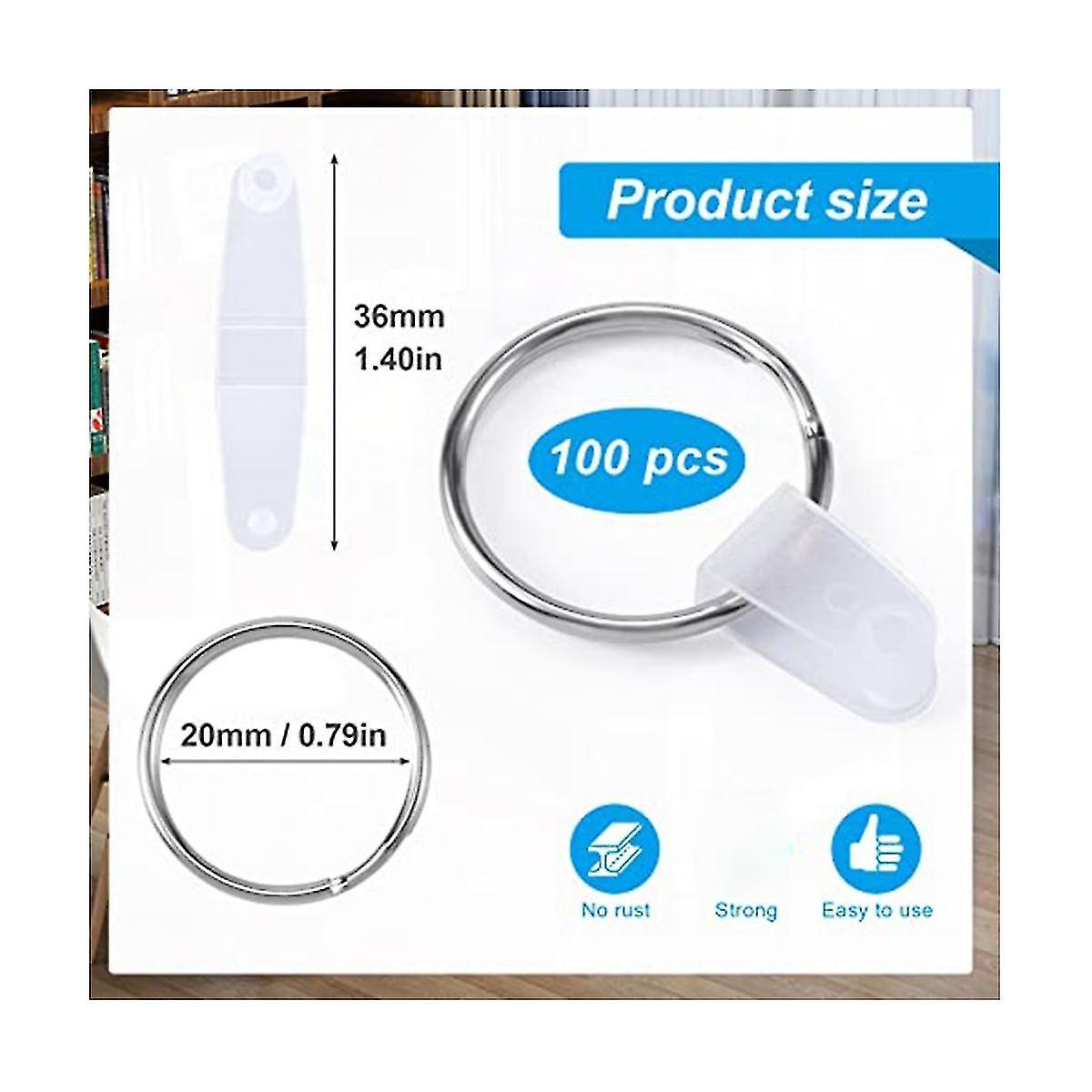 100 Sets Keychain Rings For Crafts, Round Split Key Rings, Metal ...