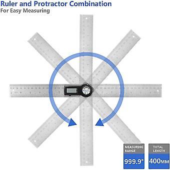 Digital Angle Ruler, Protractor, 400mm Length And Stainless Steel Angle ...