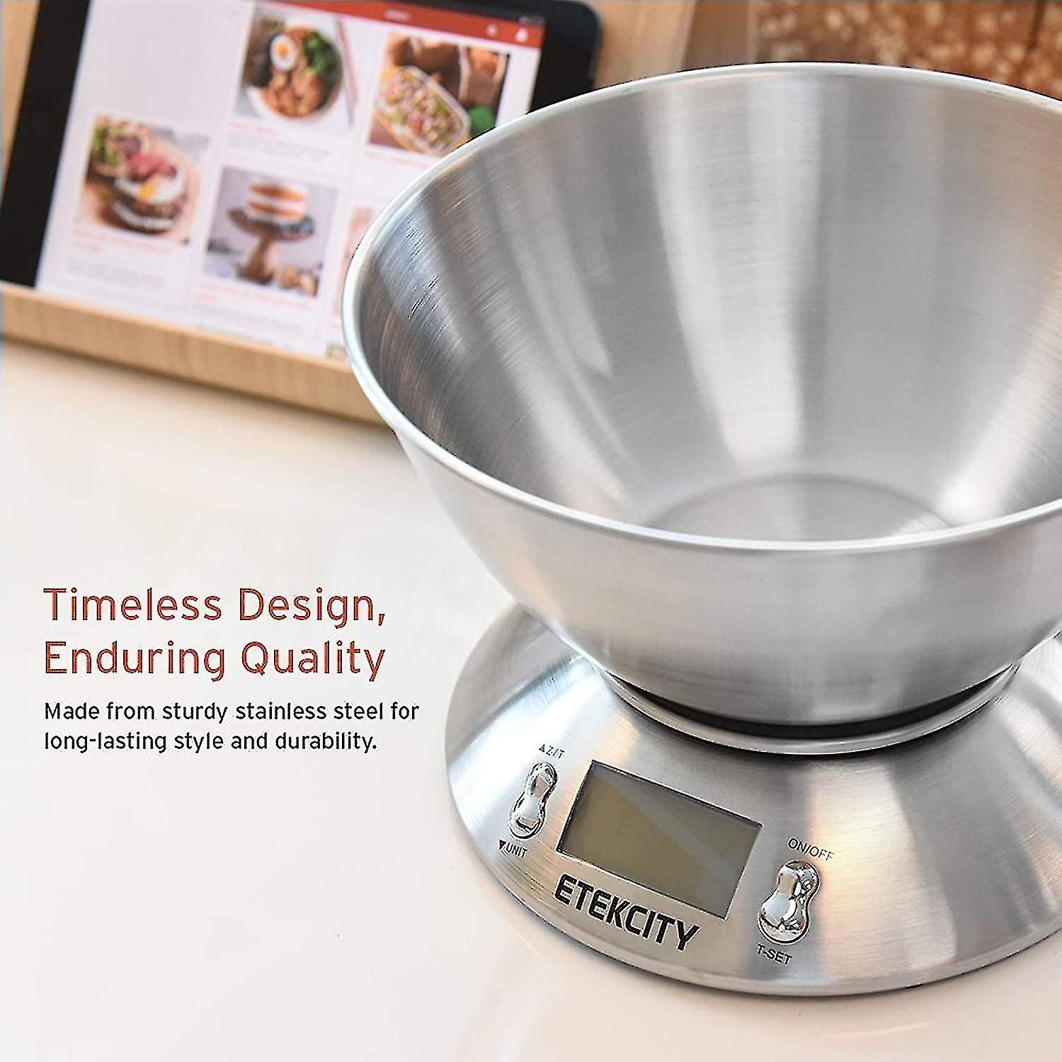 Etekcity Electronic Kitchen Scales With Stainless Steel Mixing Bowl ...