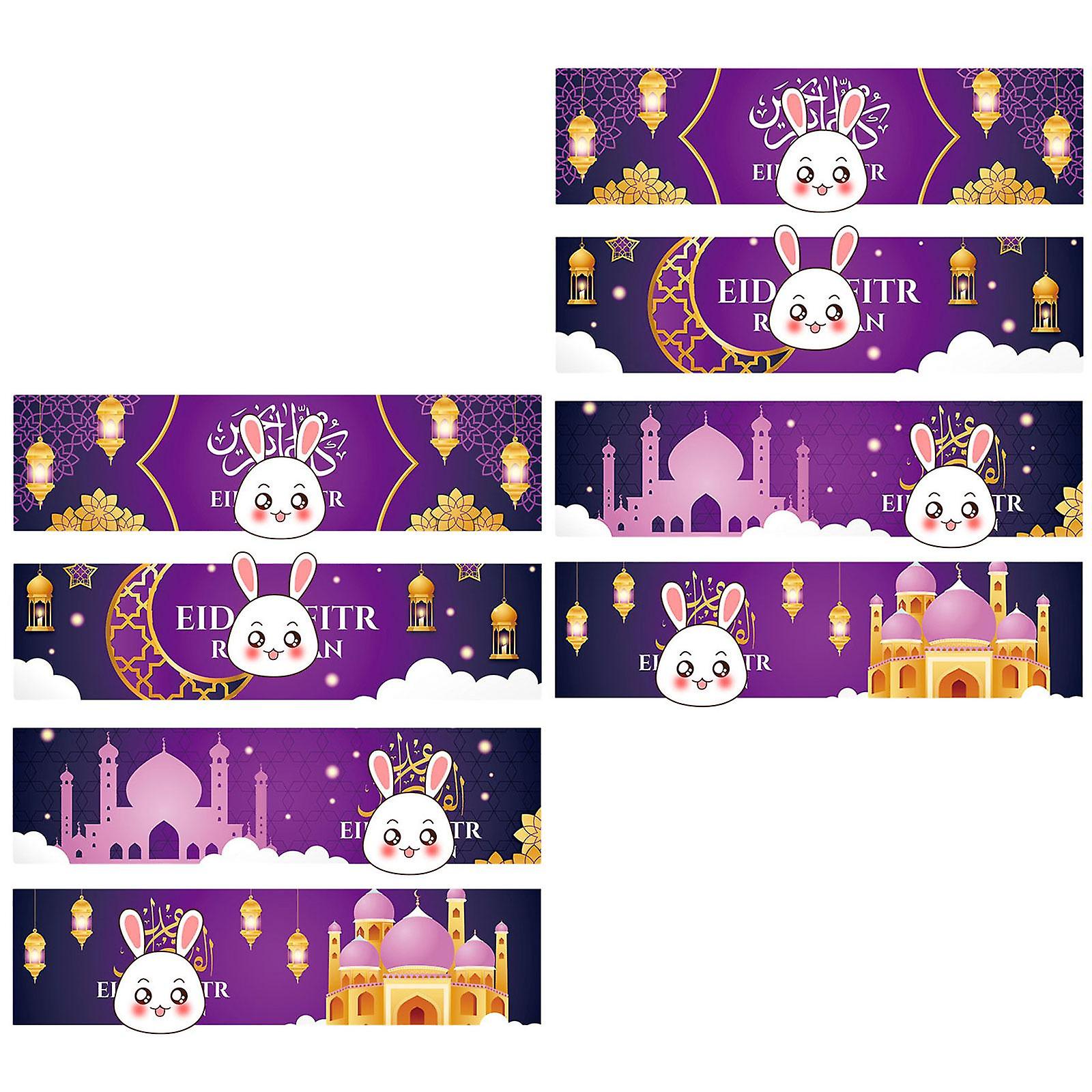 8 Pieces Eid Mubarak Water Bottle Stickers Ramadan Islamic Decorative ...