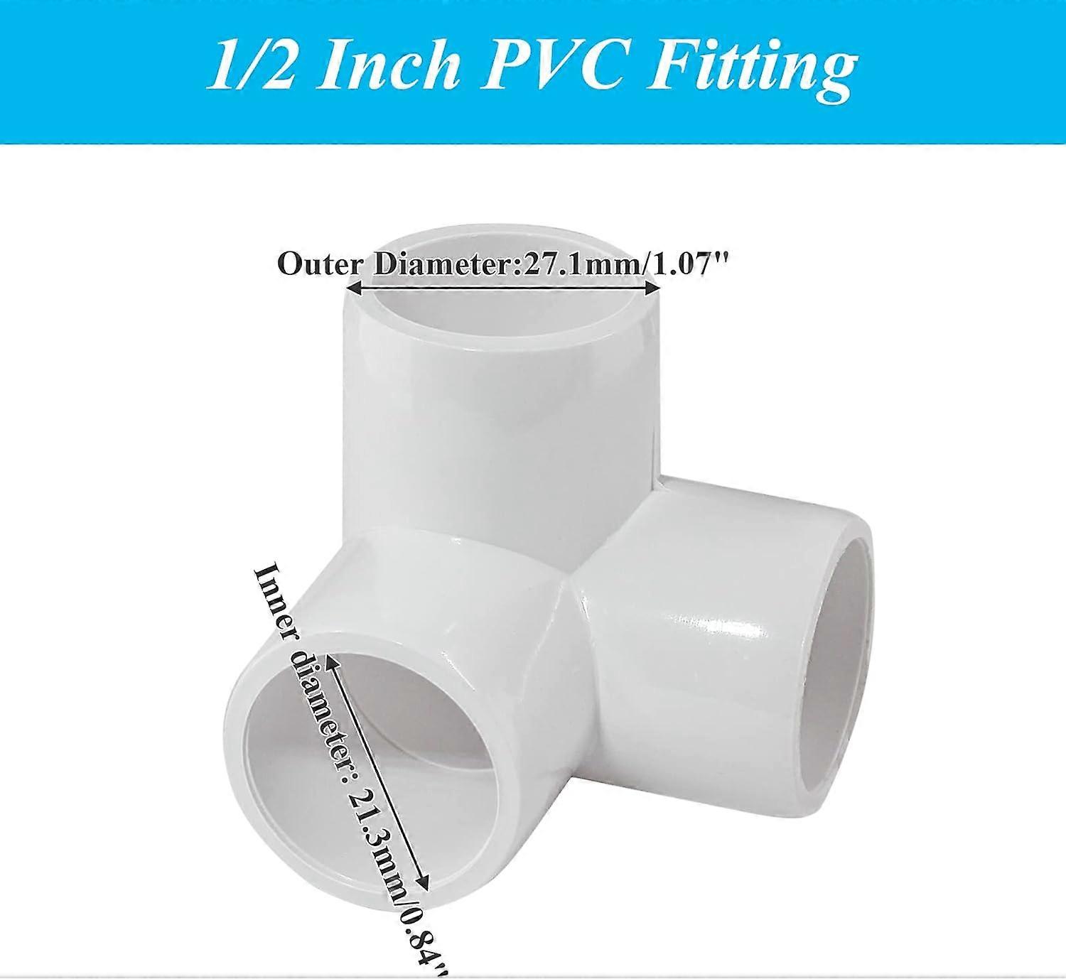 3-Way PVC Fittings, 1/2" PVC Elbow 90 Degree PVC Furniture Fittings PVC ...