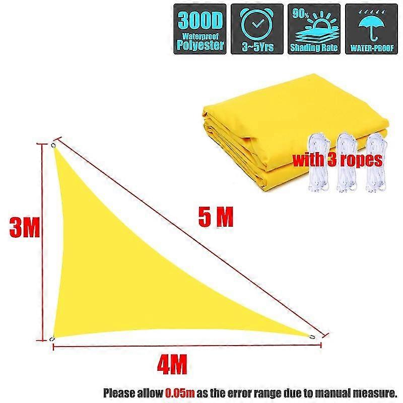 Right Triangle 300d Oxford Yellow Sun Sail Pool Cover Sunscreen Awnings ...