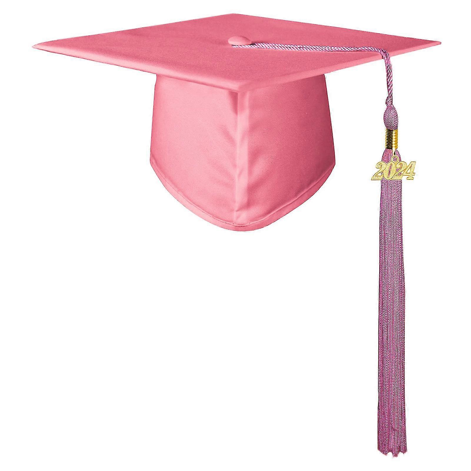 Adult Graduation Hat with Tassel Solid Color Non-Fading High School ...