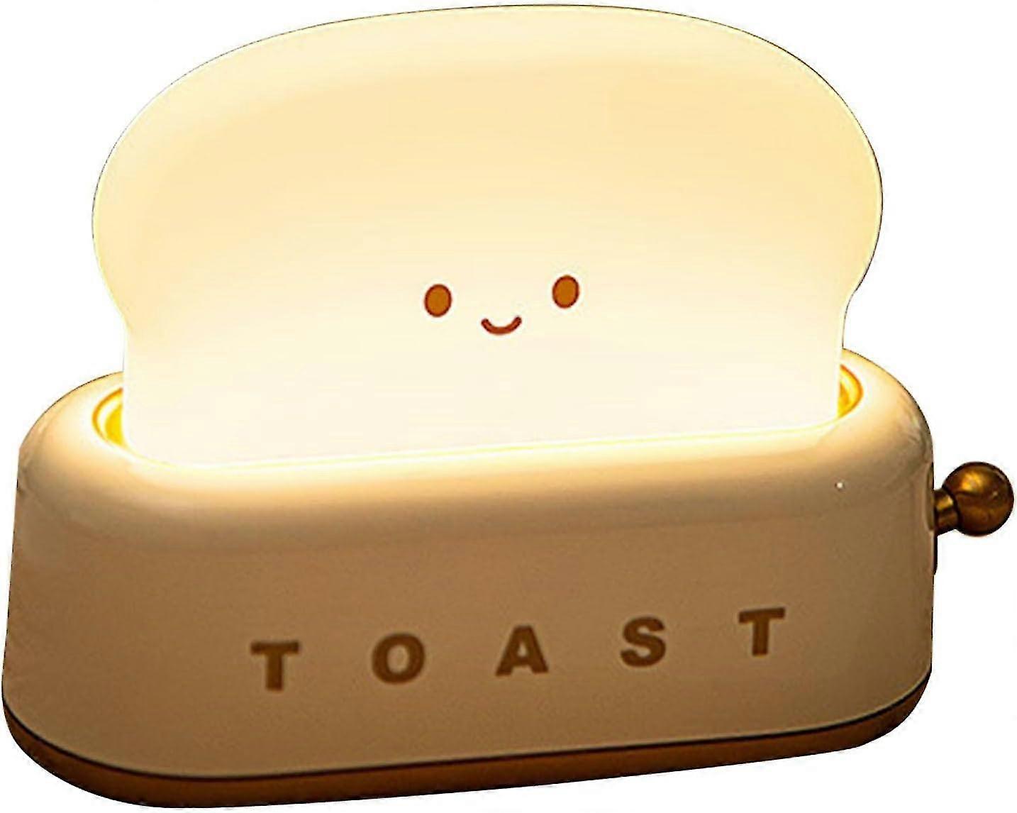Cute Night Light Toast Lamp Dimmable Cute Bread Toast Lamp Rechargeable ...