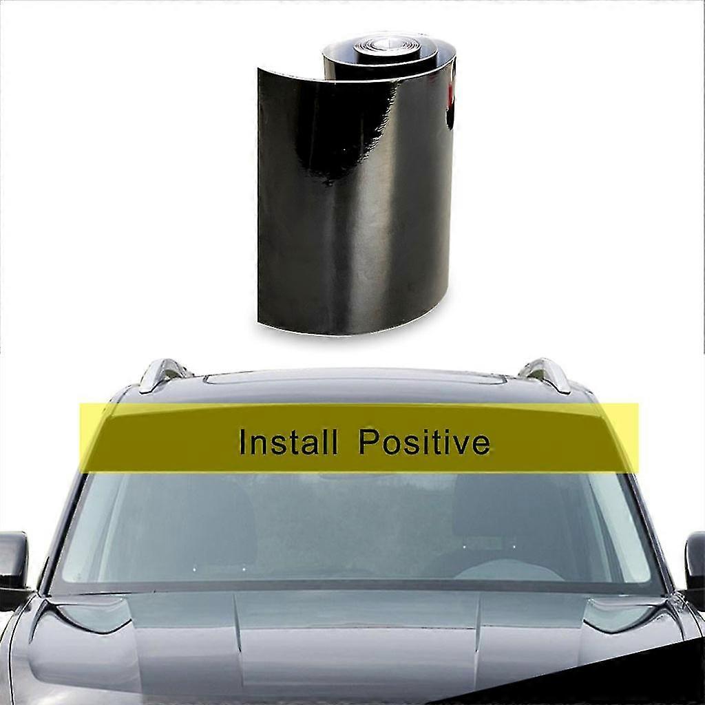 Black Automotive Windshield Sunshade Sticker Adhesives Strip Film ...