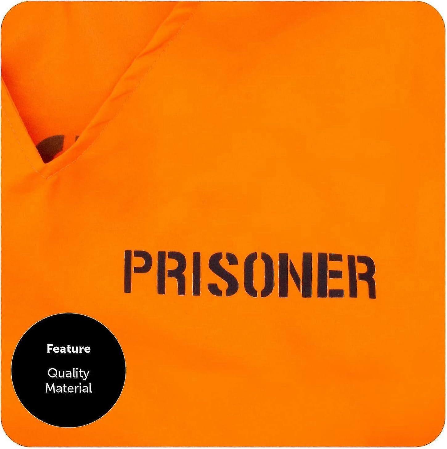 Adults Prisoners Convict Orange Prisoner Top Matching Orange Trousers ...