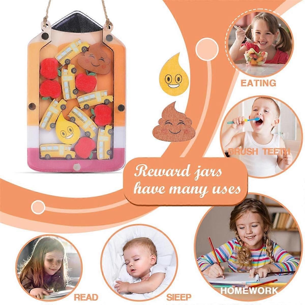 1 Set Reward Jar for Kids Classroom Reward Chart Pencil School Bus ...