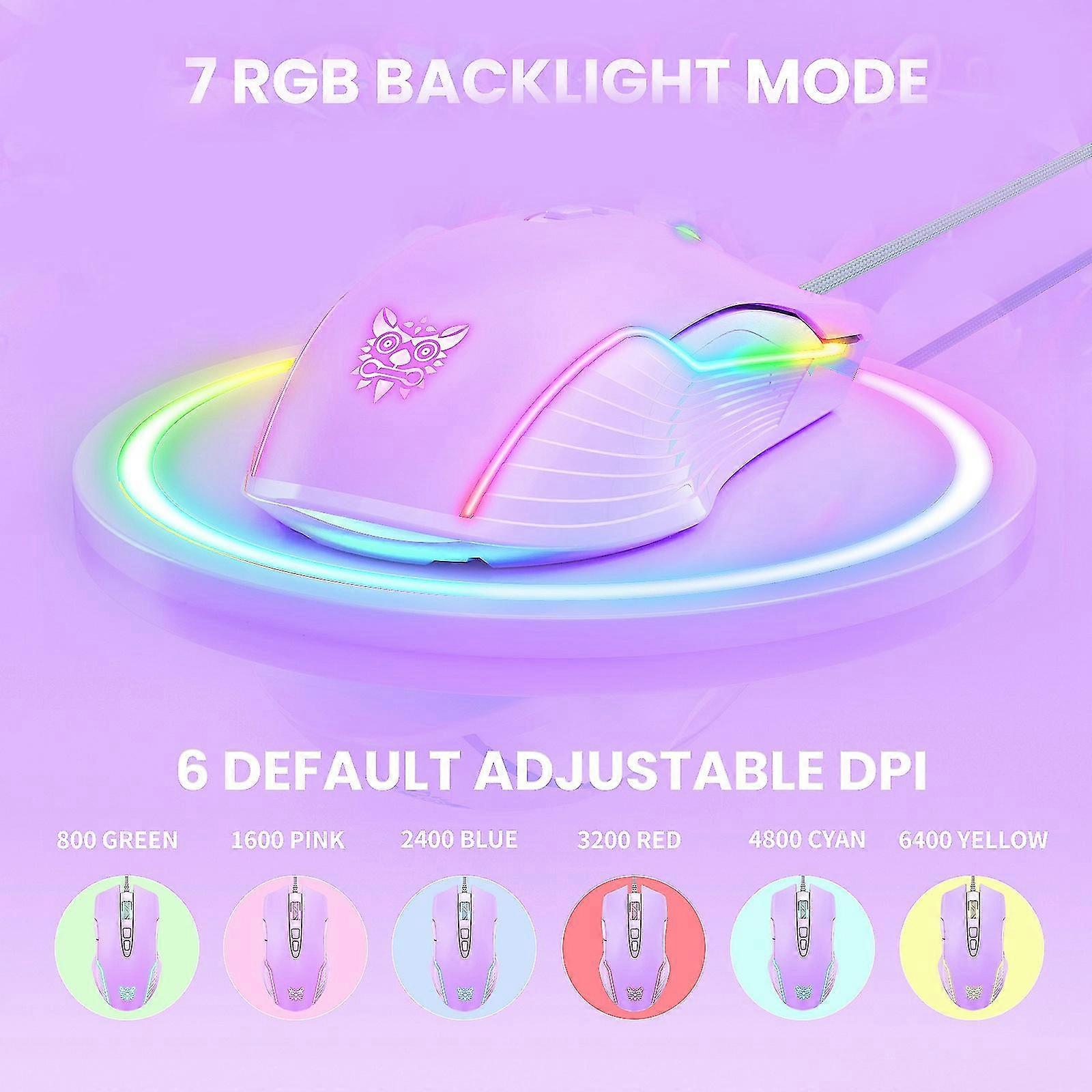 Onikuma Cw905 Wired Mouse 6400 Dpi Usb Gaming Mouse 7-button Design ...